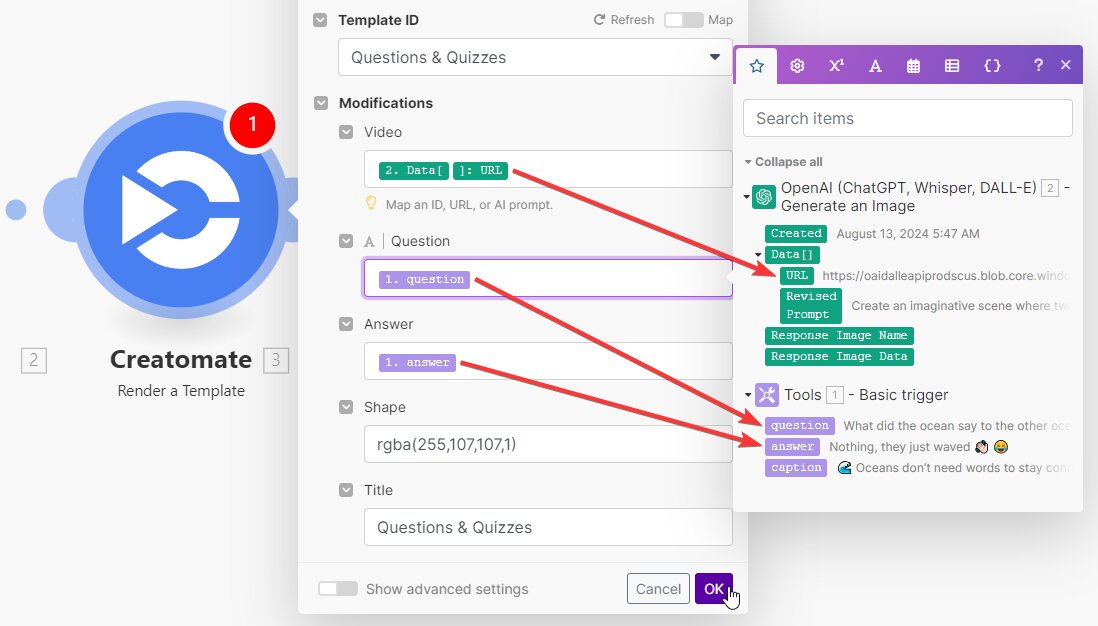 How to Create Videos with DALL·E Images using Make.com - Creatomate